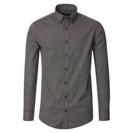 Casamoda Herren Langarmhemd "Casamoda Freizeithemd Langarm Print", blau, Gr. M, bedruckt, 100% Baumwolle, Hemden