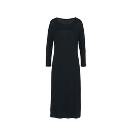 JOOP! JOOP Damen Nachthemd "Luxe", Gr. 36, schwarz, Samt, Obermaterial: 95% Baumwolle, 5% Elasthan, Kleider, mit Rundhalsausschnitt, langen &Auml;rmeln