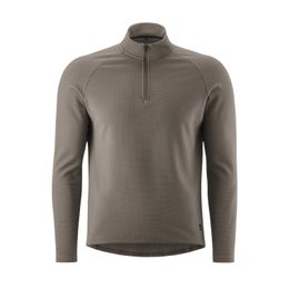 Gonso Herren Radtrikot "Essential Jersey Longsleeve Therm M"terragrau, Gr. L, 96% Polyester, 4% Elasthan, Trikots, Herren Radtrikot half-zip, langarm