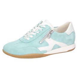 Waldl&auml;ufer WALDL&Auml;UFER Damen Sneaker "H-PAMELA", Gr. 7, gr&uuml;n, Nappaleder, Veloursleder, kontrastfarbene Details, Schuhe, Halbschuh, Freizeitschuh, Schn&uuml;rschuh,
