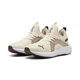 Puma Damen Laufschuh "SOFTRIDE ENZO 5 ANIMAL WNS", Gr. 41alpine snow, chocolate braun, Puma wei&szlig;, Textil, Schuhe, mit Leo Muster