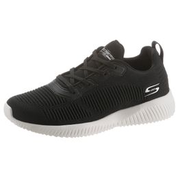 Skechers Damen Sneaker "Bobs Squad - Tough Talk", Gr. 42, schwarz-wei&szlig;, Synthetik, Textil, Schuhe, Freizeitschuh, Halbschuh, Schn&uuml;rschuh mit