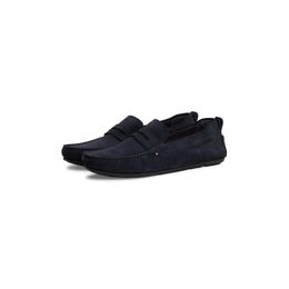 Tommy Hilfiger Herren Slipper "CORE HILFIEGR SUEDE DRIVER", Gr. 45dunkelblau, Veloursleder, unifarben, Schuhe, Flats, Schlupfschuh in Mokassin-Optik
