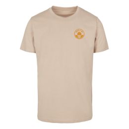T-Shirt MisterTee "MisterTee Herren Beach Paradise Tee", Jungen, Gr. M, sand, 100% Baumwolle, bedruckt, normal, Rundhals, Shirts T-Shirt