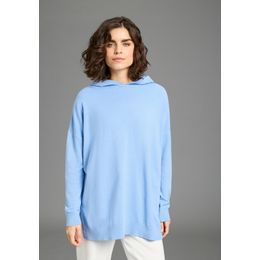 Flashlights Damen Strickpullover "perfekt f&uuml;r den &Uuml;bergang"blau m&eacute;lange, Gr. 32, unifarben, Feinstrick, Obermaterial: 50% Viskose, 28% Polyester, 22%