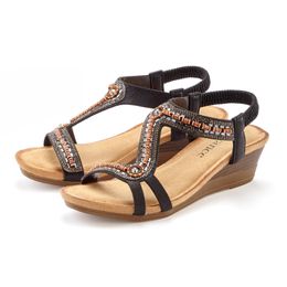 Vivance Damen Sandalette "Sommerschuh, offener Schuh, Sandale, Keilsandalette", Gr. 40, schwarz, Obermaterial: 100% Synthetik. Decksohle: 100%