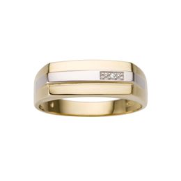 Firetti Herren Goldring "Schmuck Geschenk Gold 333 Herrenring Goldring Siegelring", 19, 0,01 P2 = erkennbare Einschl&uuml;sse, Diamanten Gelbgold 333,