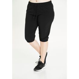 Q BY ENDURANCE Damen Sweathose "MAIA 3/4", schwarz, Gr. 56, unifarben, 86% Polyester, 14% Elasthan, Hosen, in dezentem Design