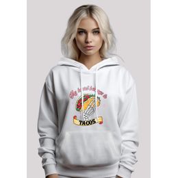 F4NT4STIC Damen Kapuzenpullover "Anti Valentinstag My Herz belongs to tacos", wei&szlig;, Gr. L, Obermaterial: 65% Baumwolle, 35% Polyester, Pullover,