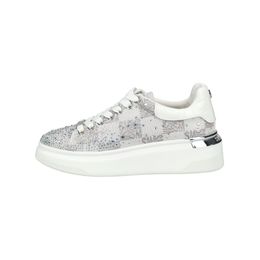 Steve Madden Damen Plateausneaker "Steve Madden Sneaker Textil", Gr. 40, silber, Textil, Schuhe