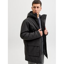 Jack & Jones JACK & JONES Herren Parka "JPRCCMOON PARKA SN", schwarz, Gr. S, unifarben, Web, Obermaterial: 100% Polyester, Jacken