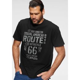MAN'S WORLD MAN'S WORLD Herren Rundhalsshirt, schwarz, Gr. XXXL, bedruckt, Single Jersey, Obermaterial: 100% Baumwolle, Shirts, kurz&auml;rmelig, l&auml;ssige Passform,