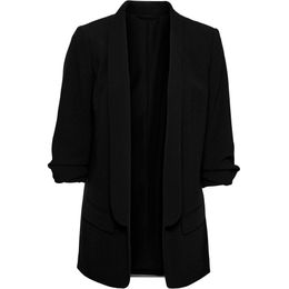 bonprix Damen Longblazer, schwarz, festlich, Gr. 34, Obermaterial: 96% Polyester, 4% Elasthan. Futter: 100% Polyester, Blazer, festlicher Stil,