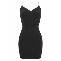Lascana Damen Shaping-Kleid, Gr. L, schwarz, Microtouch, Obermaterial: 73% Polyamid, 27% Elasthan, Basic, Kleider, SEAMLESS mit transparenten
