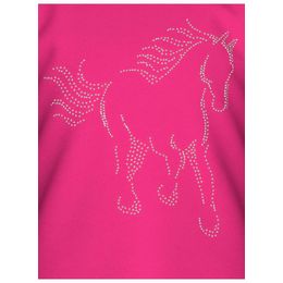 TRIGEMA M&auml;dchen T-Shirt "TRIGEMA T-Shirt mit glitzerndem Pferde-Printmotiv", pink, Basic, Gr. 116, Single Jersey, 100% Baumwolle, Shirts