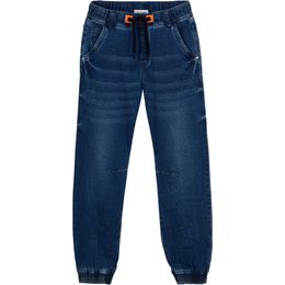 bonprix Jungen Regular-fit-Jeans "Regular-Fit-Schlupf-Jeans aus Sweatdenim, Tapered", blau, Gr. 152, Obermaterial: 73% Baumwolle, 25% Polyester, 2%