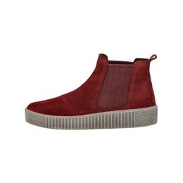 Gabor Damen Plateaustiefelette "Gabor Stiefelette Veloursleder/Textil", Gr. 39, rot, Textil, Veloursleder, Schuhe