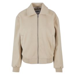 Allwetterjacke Urban Classics "Urban Classics Damen Ladies Boxy Jacket", Damen, Gr. XL, warmsand, 100% Polyester, unifarben, normal, V-Ausschnitt, Jacken