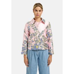 Milano Italy Damen Kurzjackerosa, Gr. 48, bestickt, Web, Material: 100% Polyester, Jacken, mit Klappentaschen
