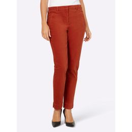 CR&Eacute;ATION L CREATION L Damen Samthose, rot, Gr. 38, unifarben, 98% Baumwolle, 2% Elasthan, Hosen