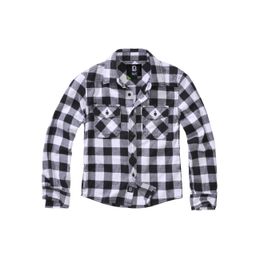 Brandit M&auml;dchen Kurzarmshirt "Brandit Unisex Checkshirt Kids"wei&szlig;, schwarz, Gr. 146, kariert, 100% Baumwolle, Shirts