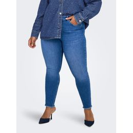 Only CARMAKOMA Damen Skinny-fit-Jeans "CARWILLY REG SK ANK RW DNM REA260 NOOS"special bright blau denim, Gr. 46, unifarben, Denim/Jeans,
