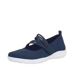 Remonte Damen Riemchenballerina, Gr. 36nachtblau, Textil, unifarben, Schuhe, Slipper, Schlupfschuh, Sommerschuh, Klettschuh mit Softfu&szlig;bett