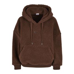 Kapuzensweatshirt Karl Kani "Karl Kani Damen KW223-058-2 Small Signature Teddy OS Hoddie", Damen, Gr. S, schwarz braun, 100% Polyester, unifarben, Sweatshirts