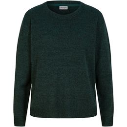 bonprix Damen Strickpullover, gr&uuml;n, Gr. 44, meliert, Strick, Obermaterial: 100% Polyacryl, Pullover, aus Polyacryl, mit Rundhals-Ausschnitt, melierte
