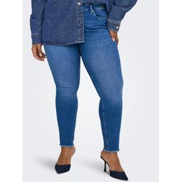 Only CARMAKOMA Damen Skinny-fit-Jeans "CARWILLY REG SK ANK RW DNM REA260 NOOS"special bright blau denim, Gr. 50, unifarben, Denim/Jeans,