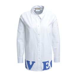Smith & Soul SMITH & SOUL Damen Hemdbluseroyal print, Gr. M, bedruckt, Web, Obermaterial: 100% Baumwolle, Blusen, mit Statement-Schriftzug am Saum