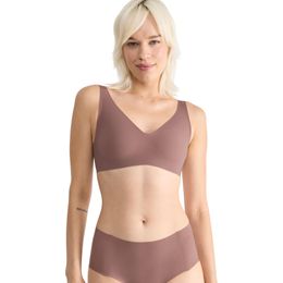 Sloggi Damen B&uuml;gelloser BH "ZERO Feel 2.0", Gr. XL, braun, Single Jersey, Obermaterial: 76% Polyamid, 24% Elasthan, matt, unifarben, BHs,