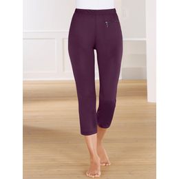 Damen 3/4-Hose, lila, Gr. 42, unifarben, 95% Polyester, 5% Elasthan, Hosen
