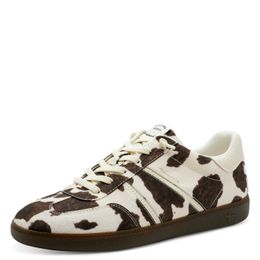 Tamaris Damen Slip-On Sneaker, Gr. 37, braun, Lederimitat, Textil, Schuhe, Freizeitschuh, Halbschuh, Schn&uuml;rschuh im Kuh-Style