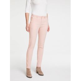 Damen Chinohose, beige, Gr. 46, Linea Tesini BY HEINE, unifarben, 98% Baumwolle, 2% Elasthan, Hosen