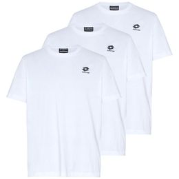 Lotto Herren T-Shirt, wei&szlig;, Gr. XL, unifarben, 100% Cotton, Shirts, - im vorteilhaften 3 St&uuml;ck Pack