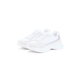 Tommy Hilfiger Damen Keilsneaker "TH SPORTY CHIC RUNNER", Gr. 41wei&szlig;, Veloursleder, Schuhe, Keilabsatz, Freizeitschuh, Halbschuh, Schn&uuml;rer mit