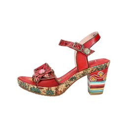 Laura Vita Damen High-Heel-Sandalette "Laura Vita Sandalen Leder", Gr. 39rot, Leder, Schuhe
