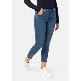 STOOKER WOMEN Damen 5-Pocket-Jeans "Florenz Denim heavy used Slim Fit Jeans", blau, Gr. 46, Denim/Jeans, 83% Baumwolle, 16% recycled Polyester, 1%