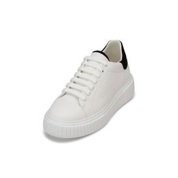 Marc O'Polo Sneaker MARC O'POLO "aus softem Rindleder", Damen, Gr. 37, wei&szlig;, schwarz, Obermaterial: 100% Leder (Rind), unifarben, Schuhe Sneaker