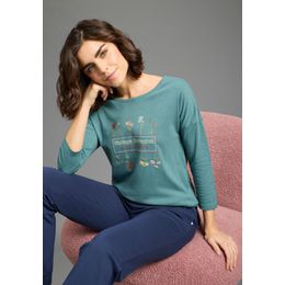 Kangaroos Damen 3/4-Arm-Shirt, gr&uuml;n, Gr. 36, Jersey, Obermaterial: 50% Baumwolle, 50% Modal, Shirts, Loose Fit Passform, 3/4-&Auml;rmel, Rundhalsausschnitt