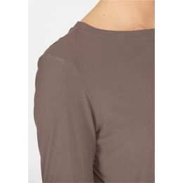 ENDURANCE ATHLECIA ATHLECIA Damen Langarmshirt "Mandes", braun, Gr. 34, unifarben, 92% Viskose, 8% Elasthan, Shirts, aus weichem und atmungsaktivem Material