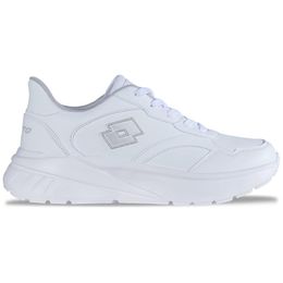 Lotto Damen Sneaker, Gr. 42, wei&szlig;, Synthetik, Textil, unifarben, Schuhe, - in monochromer Farbgebung