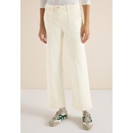 Loose-fit-Jeans Cecil, Damen, Gr. 32, L&auml;nge 30, pearl beige, Jeans, 92% Baumwolle, 6% Elastomultiester, 2% Elasthan, unifarben, lang, Jeans, High Waist