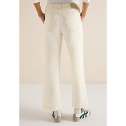 Cecil Damen Loose-fit-Jeanspearl beige, Gr. 36, unifarben, Jeans, 92% Baumwolle, 6% Elastomultiester, 2% Elasthan, Jeans, High Waist