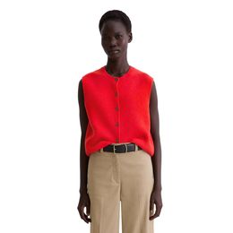 Marc O'Polo MARC O'POLO Damen Strickweste "aus weichem Merinowolle-Mix"bright rot, Gr. L, unifarben, Obermaterial: 80% Wolle, 20% Polyamid, Westen