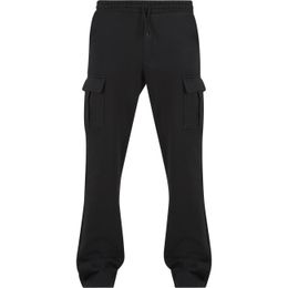 Urban Classics Herren Cargohose "Urban Classics Herren Heavy Straight Leg Cargo Sweatpants"schwarz, Gr. L, unifarben, 80% Baumwolle, 20% Polyester,