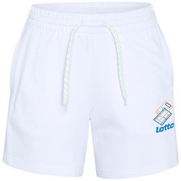 Lotto Damen Sweatshorts, wei&szlig;, Gr. S, unifarben, 80% Cotton, 20% Polyester, Hosen, - mit urbanem Print in Neonfarben