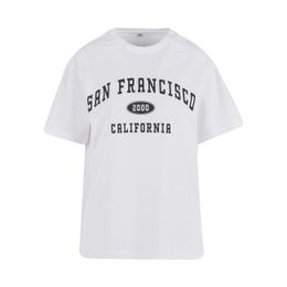 MISS TEE Damen T-Shirt "Miss Tee San Francisco City Wording Tee"wei&szlig;, Gr. XS, bedruckt, 100% Baumwolle, Shirts