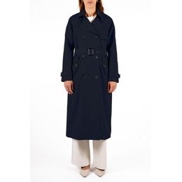 Rino & Pelle Trenchcoat RINO & PELLE "ERA", Damen, Gr. 36, schwarz navy, Web, Obermaterial: 100% Polyester. Futter: 100% Polyester, unifarben, k&ouml;rpernah kniebedeckend, V-Ausschnitt, abgerundeter Saum, M&auml;ntel, mit doppelter Knopfleiste und G&uuml;rtel